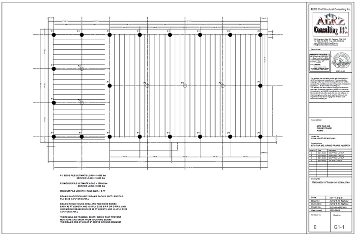 Relocating existing house on screw piles in Alberta - AERZ Civil ...